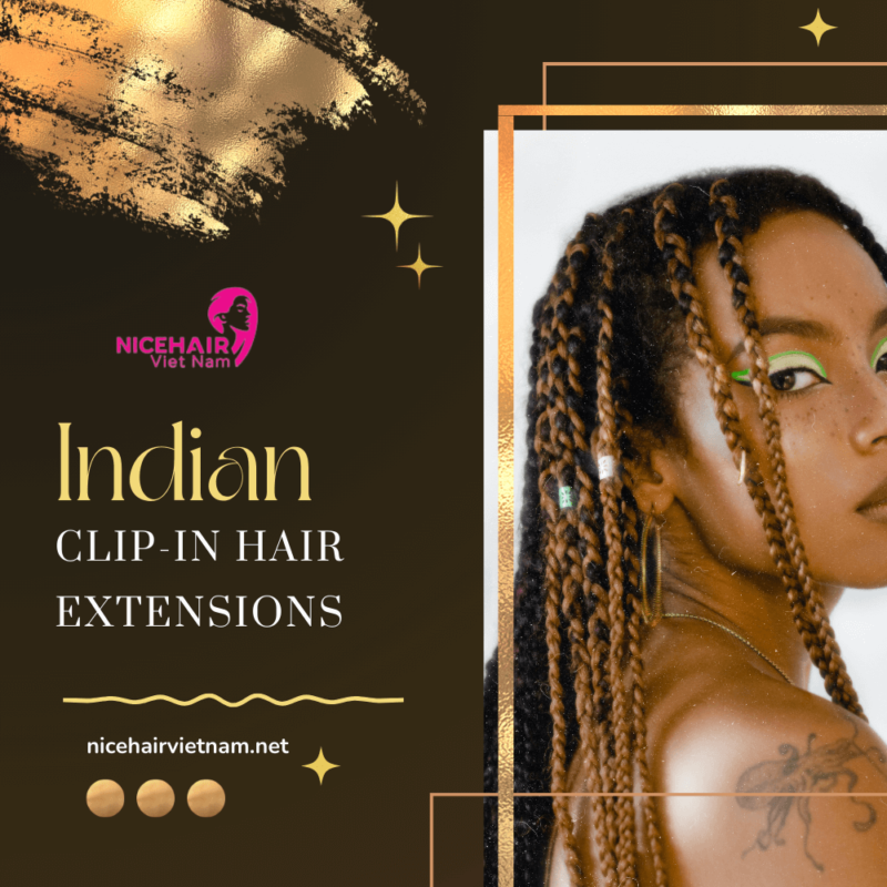 Indian clip-in hair extensions